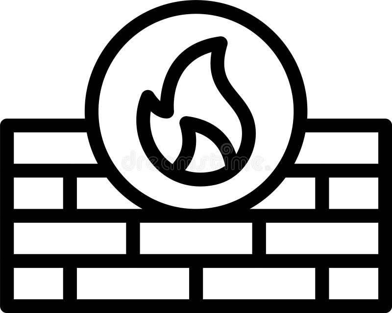 Firewall Flat Vector Icon stock illustration. Illustration of ...