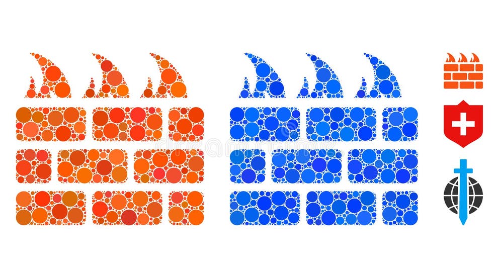 Firewall Mosaic Icon of Circles Stock Illustration - Illustration of ...