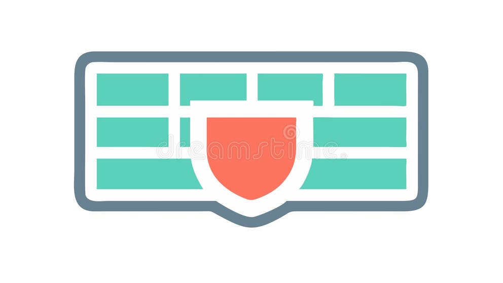 Firewall Network Security Icon Flat Design Protection it, Vector Design ...