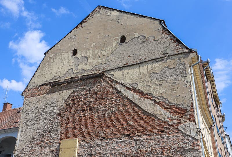 Firewall of an Old Building Stock Photo - Image of residential, stack ...