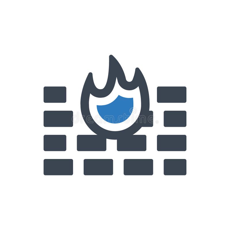 Firewall protection icon stock vector. Illustration of fire - 262611656