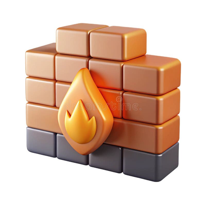 Firewall Security 3D Illustration Representing Network Protection and ...