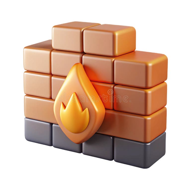 Firewall Security 3D Illustration Representing Network Protection and ...