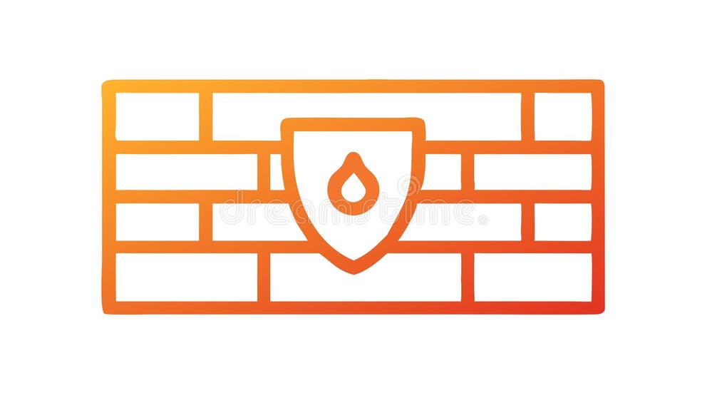 Firewall Security Shield Icon Flat Vector, Network Protection Data ...
