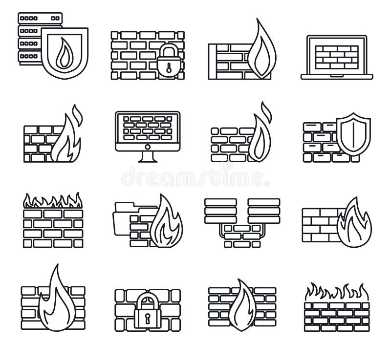 Server Firewall Icon, Simple Style Stock Vector - Illustration of ...