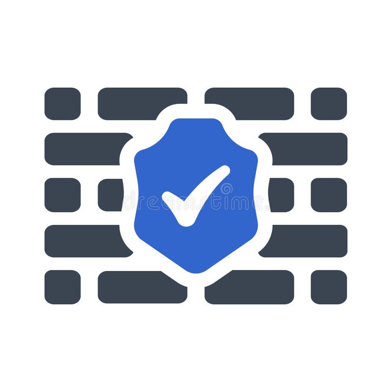 Firewall shield icon stock vector. Illustration of firewall - 351613038