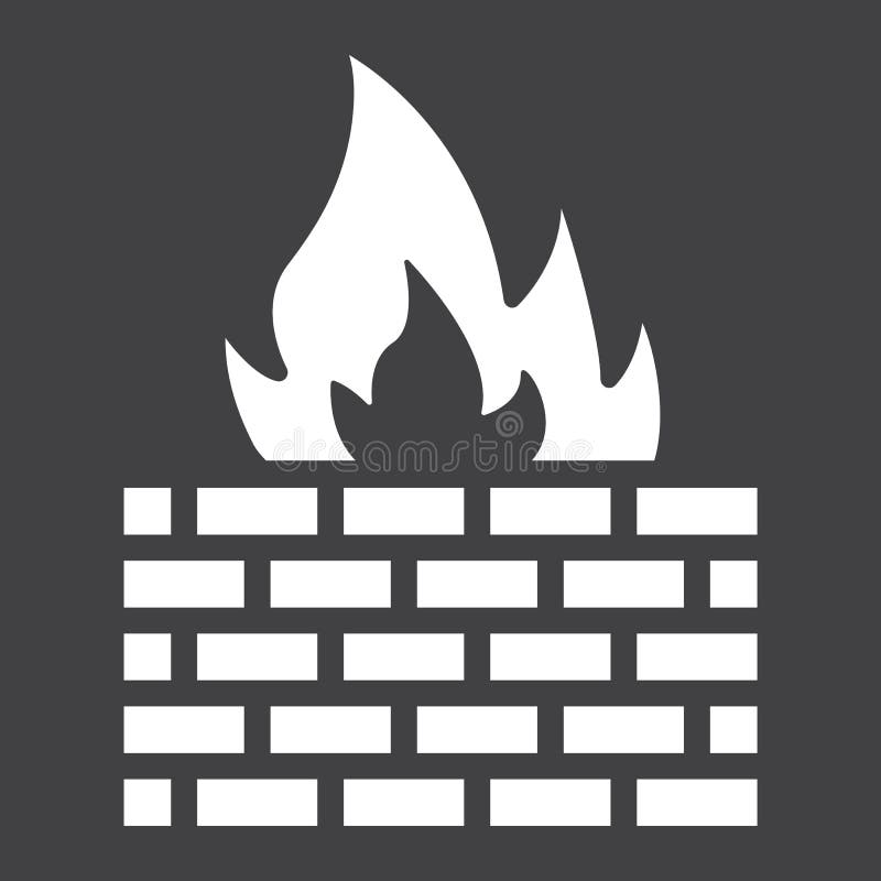 Firewall Glyph Icon, Fire and Security, Wall Sign, Vector Graphics, a ...
