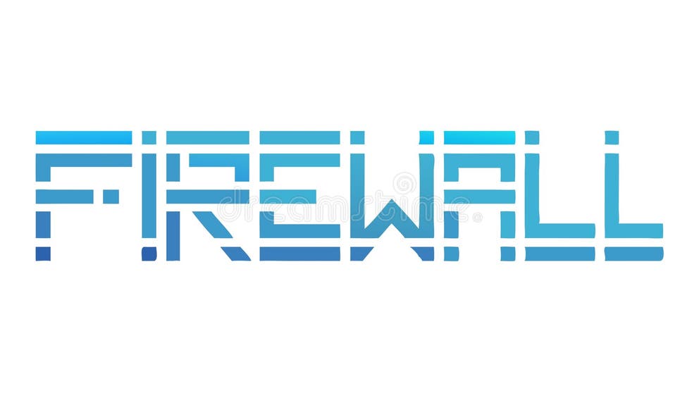 Firewall Text Logo, Digital Security and Protection, Vector Design ...