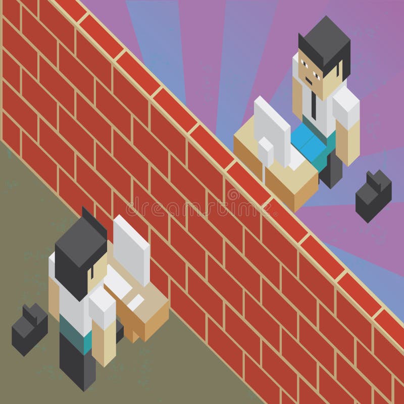 Firewall between Two Workers Stock Vector - Illustration of security ...