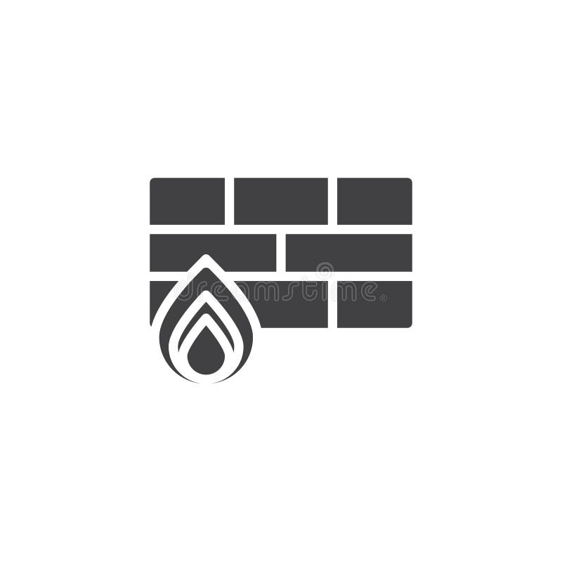 Firewall Vector Icon Sign Symbol Stock Vector - Illustration of fire ...