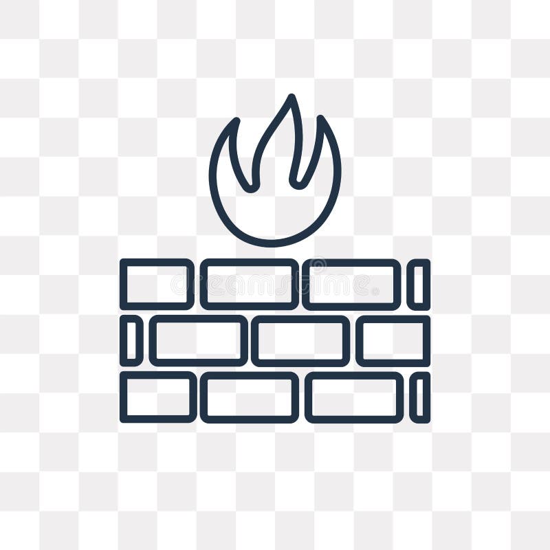 Firewall Vector Icon Isolated on Transparent Background, Firewall ...