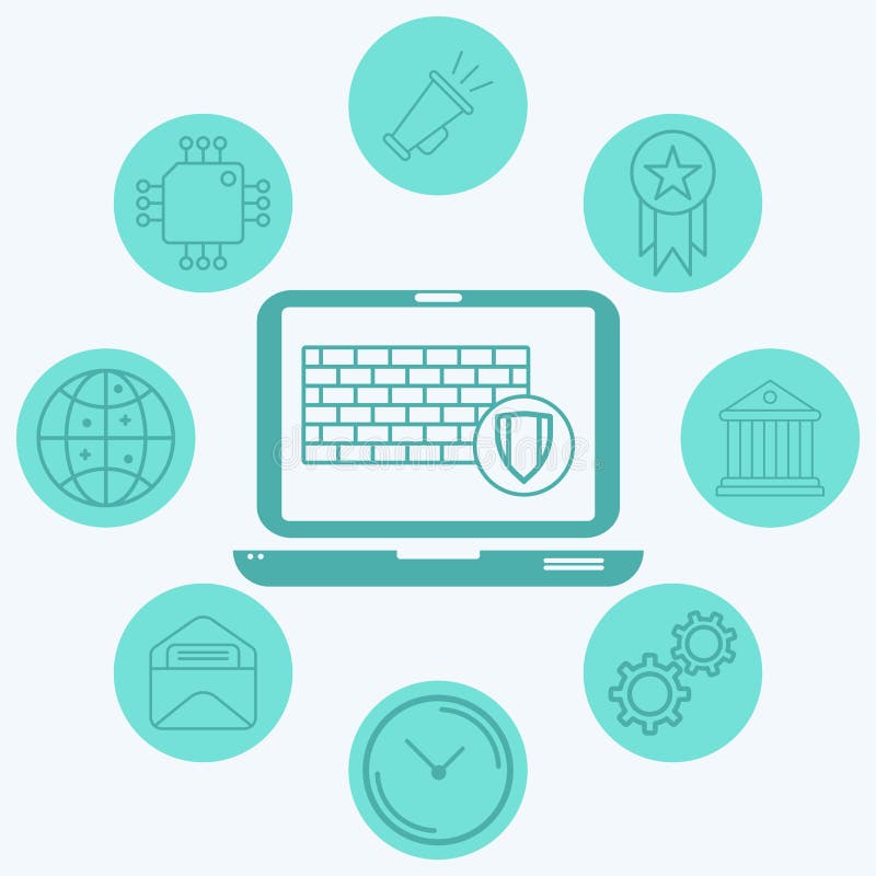 Firewall Vector Icon Sign Symbol Stock Illustration - Illustration of ...