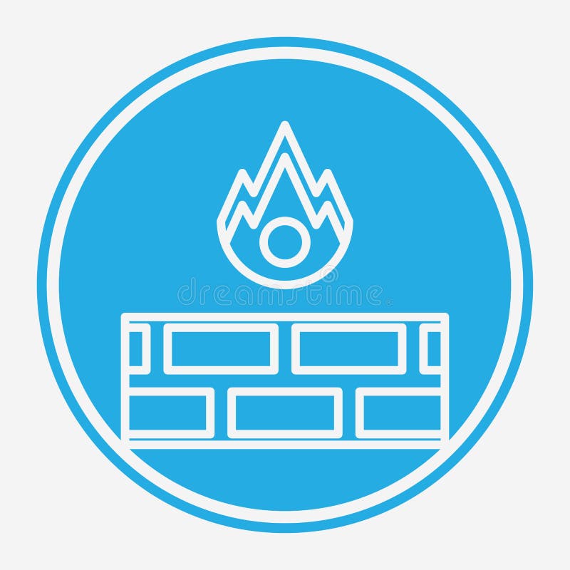 Firewall Vector Icon Sign Symbol Stock Illustration - Illustration of ...