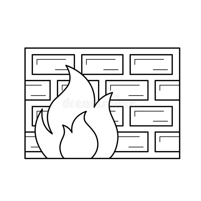 Firewall line icon. stock vector. Illustration of digital - 83312320