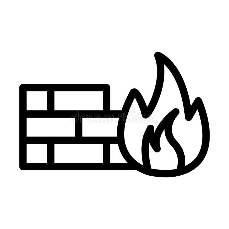 Firewall Vector Thick Line Icon for Personal and Commercial Use Stock ... Firewall Vector Thick Line Icon for Personal and Commercial Use Stock ...