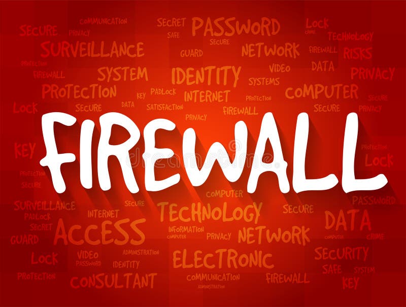 FIREWALL Word Cloud Collage, Technology Concept Background Stock ...