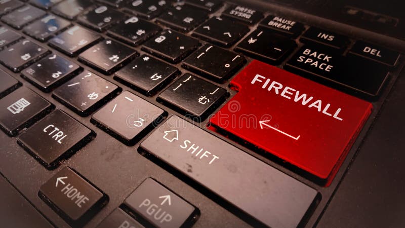 Firewall Word on Keyboard Alphabet Text with Red Focus Stock Image ...
