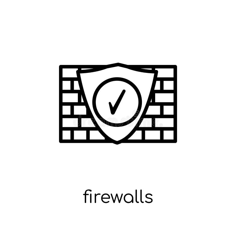 Outline Firewalls Vector Icon. Isolated Black Simple Line Element ...