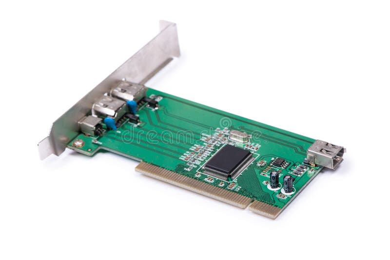 Firewire 1394 PCI Controller Card Stock Image - Image of data, hardware ...