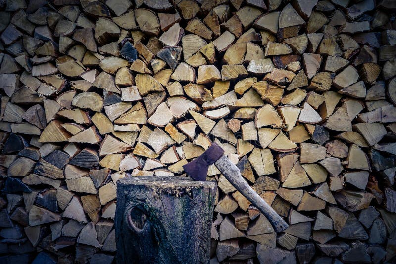 Firewood in autumn stock photo. Image of material, renewable - 288738874