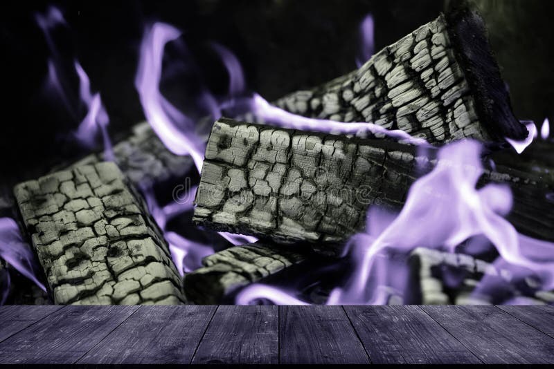 Firewood Burning in Fire. Selective Focus Stock Image - Image of ...