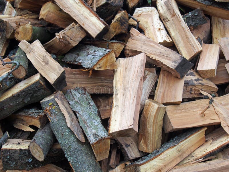 Firewood Chipped of Fruit Trees Stock Image - Image of cherry, fire ...