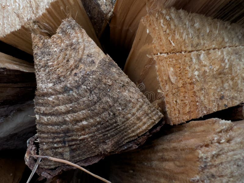 Firewood Cut, Split into Pieces and Stacked Stock Photo - Image of fuel ...