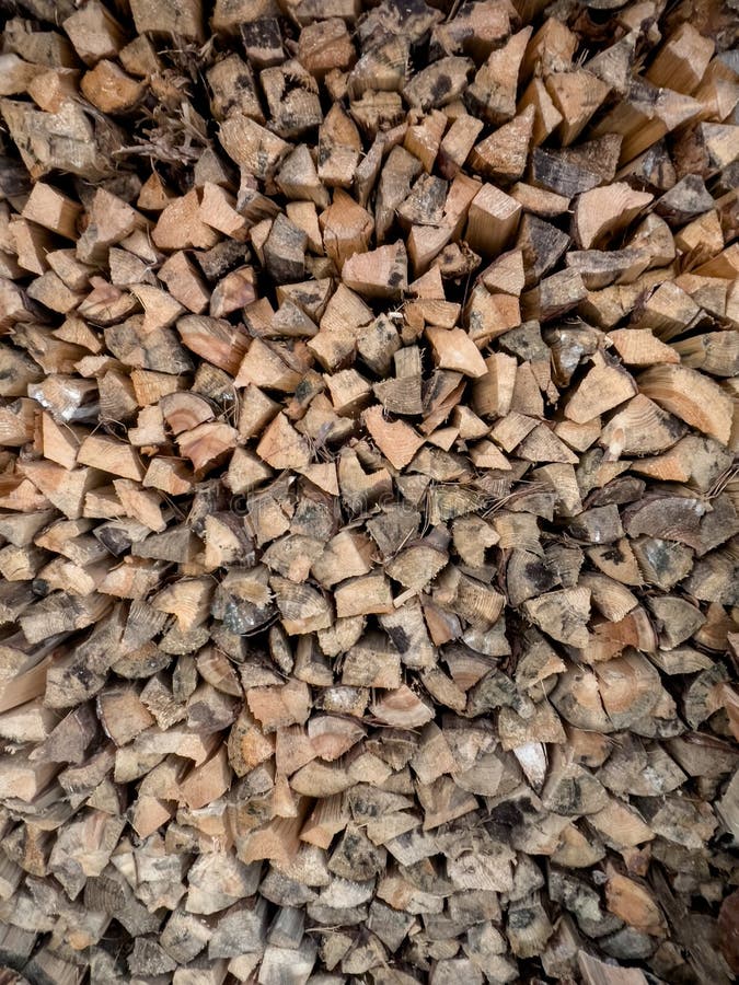 Firewood Cut, Split into Pieces and Stacked Stock Image - Image of ...