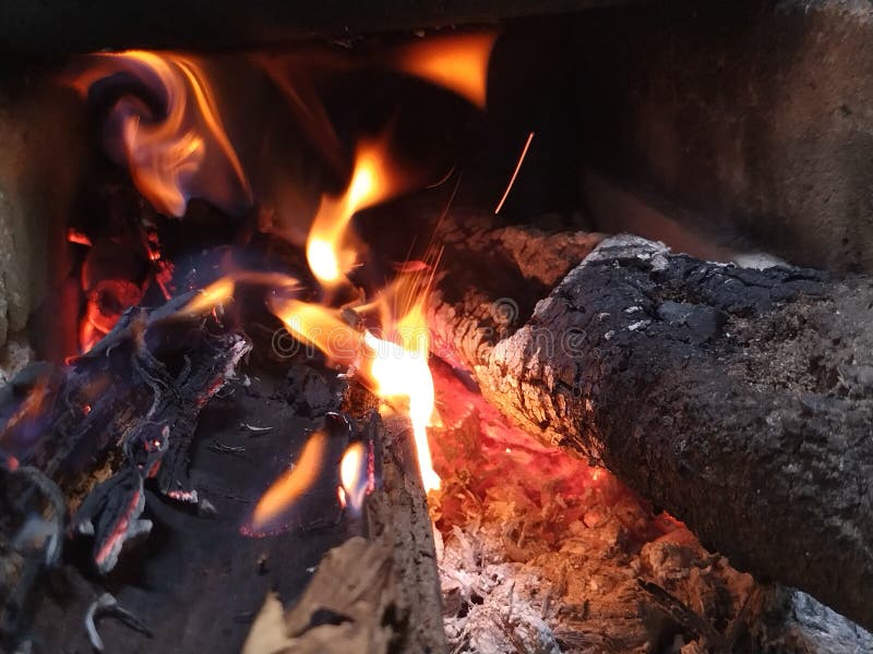 Firewood.. Fire .. Red Flame. Stock Image - Image of firewood, flame ...