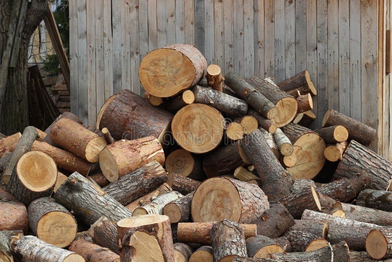 Firewood Logs Heaped in a Pile Stock Photo - Image of nature, outdoors ...