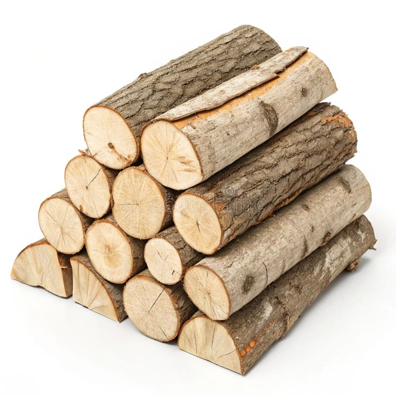 Firewood Logs Stack Isolated on White Background Stock Illustration ...