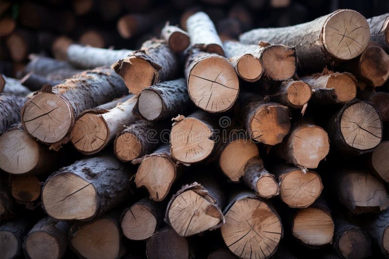 Firewood Logs Stacked for Winter, Creating a Rustic, Cozy Background ...