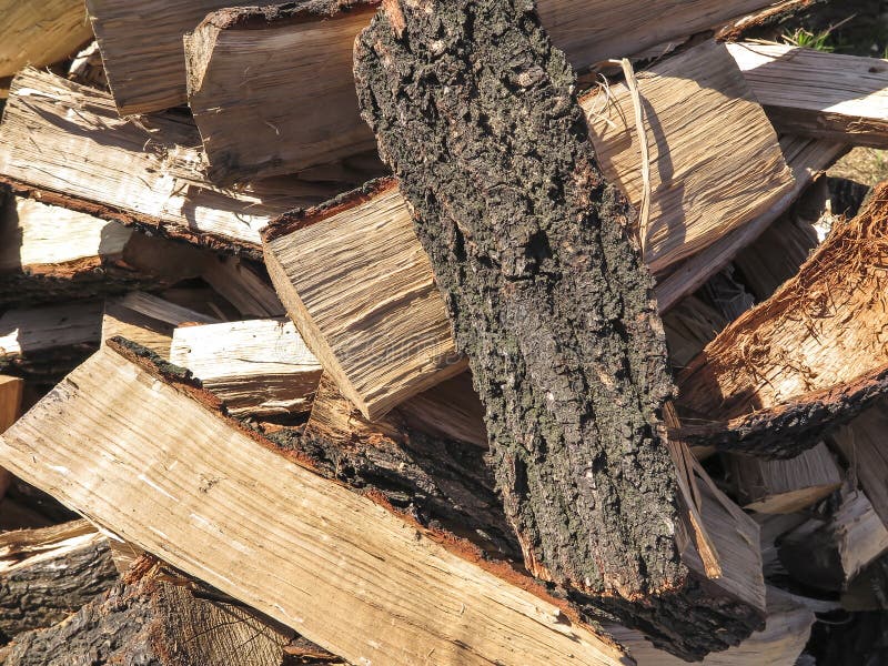 Firewood, Oak, Cut in Pieces Stock Photo - Image of green, piece: 140317356