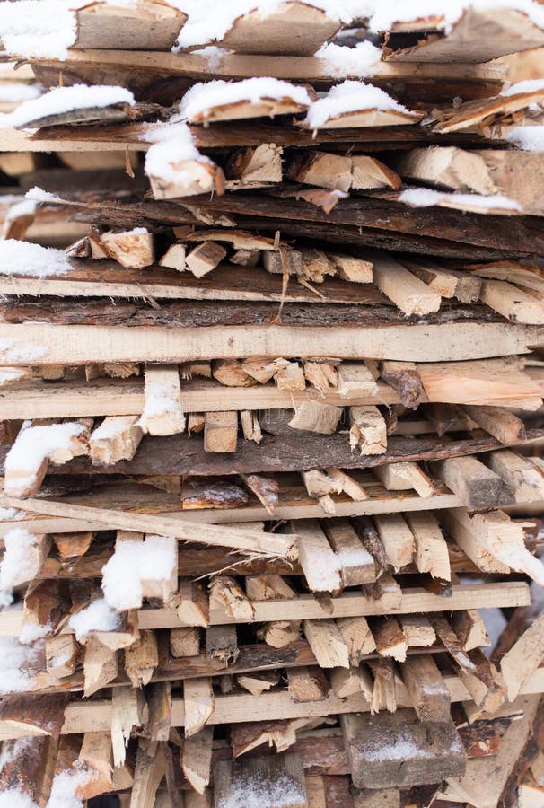 Firewood in the Snow in the Winter Stock Image - Image of wood, timber ...