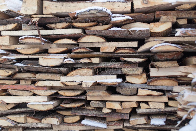 Firewood in the Snow in the Winter Stock Image - Image of warmth ...