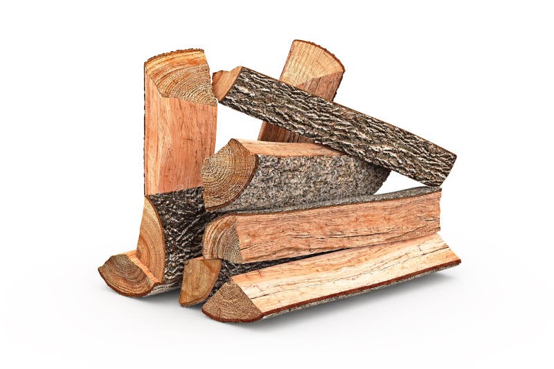 Firewood stack chopped stock illustration. Illustration of render ...