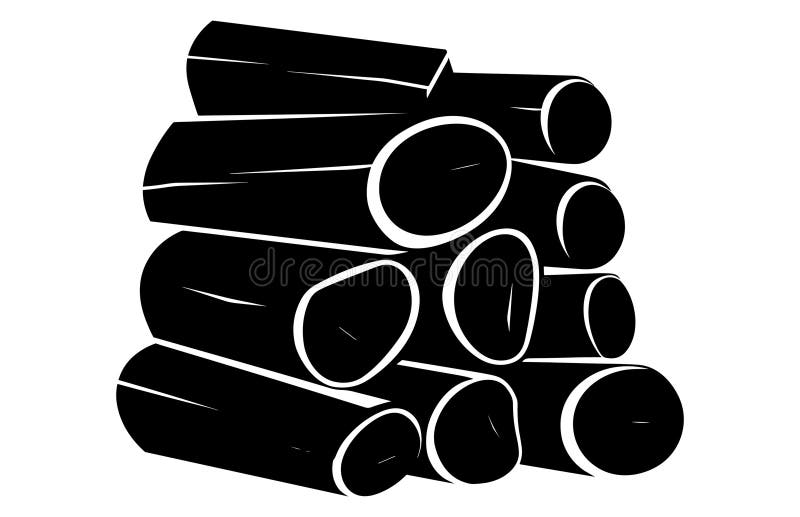 Firewood Stack Silhouette Glyph Icon, Wood Log, Timber, and Woodpile ...
