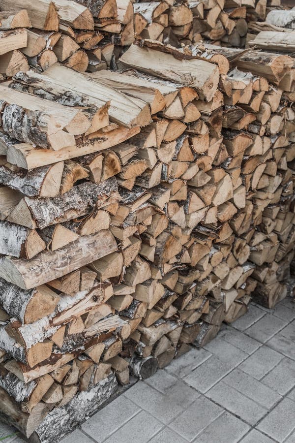 Firewood Stack Storage Wood Materials Chopped Tree Rural Pile Stock ...