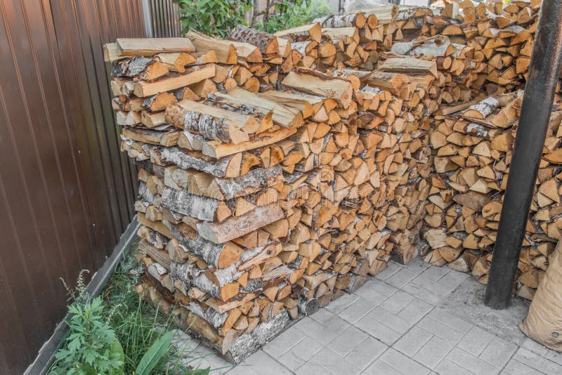 Firewood Stack Storage Wood Materials Chopped Tree Rural Pile Stock ...