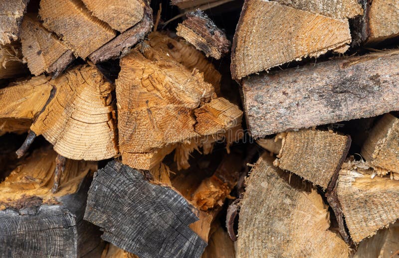 Firewood Storage Macro with Typical Village Firewood Stock Photo ...