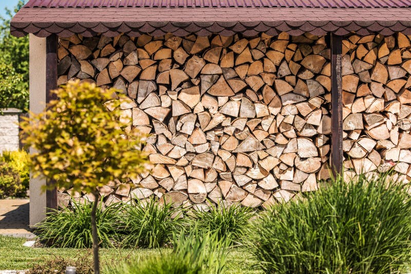 Firewood Woodshed Stack stock photo. Image of fuel, pile - 175828334