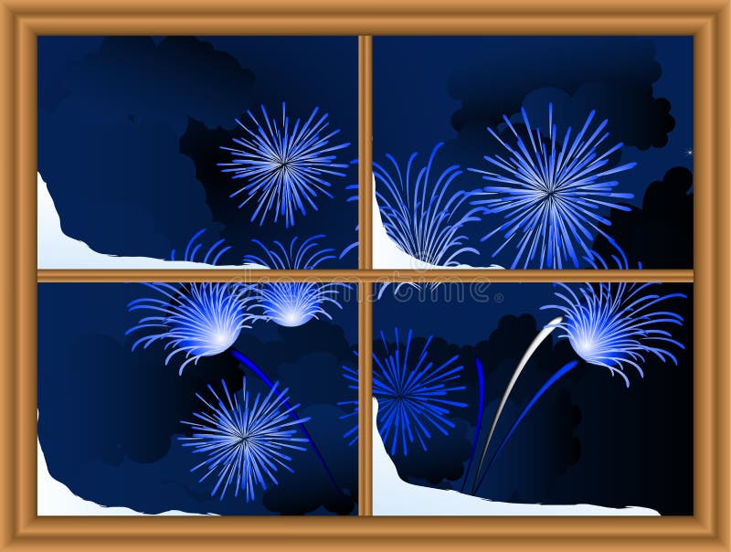Window Firework Stock Illustrations – 288 Window Firework Stock ...