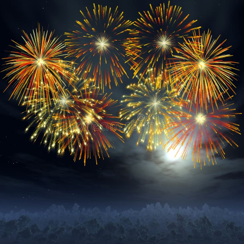 Digital firework stock illustration. Illustration of black - 25953725