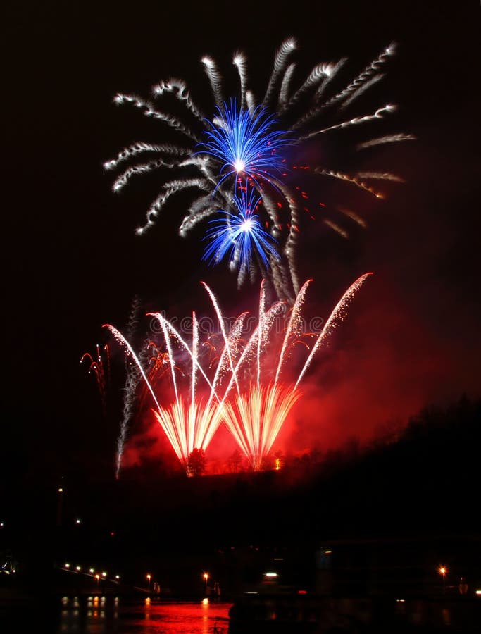Running into Fireworks. stock image. Image of year, fire - 409519