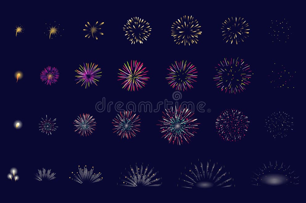 Firework Animation stock vector. Illustration of show - 361384591