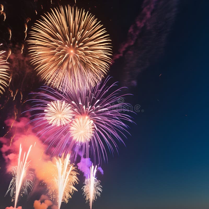 Colorful Abstract Firework Background with Free Space for Text, New ...