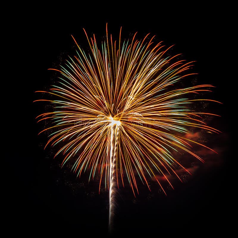 Beautiful single firework stock photo. Image of dark - 135215338