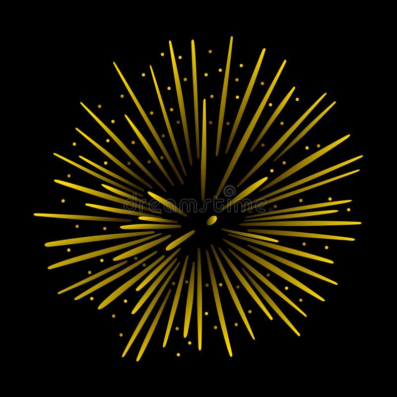 Firework on Black Background Stock Vector - Illustration of celebration ...