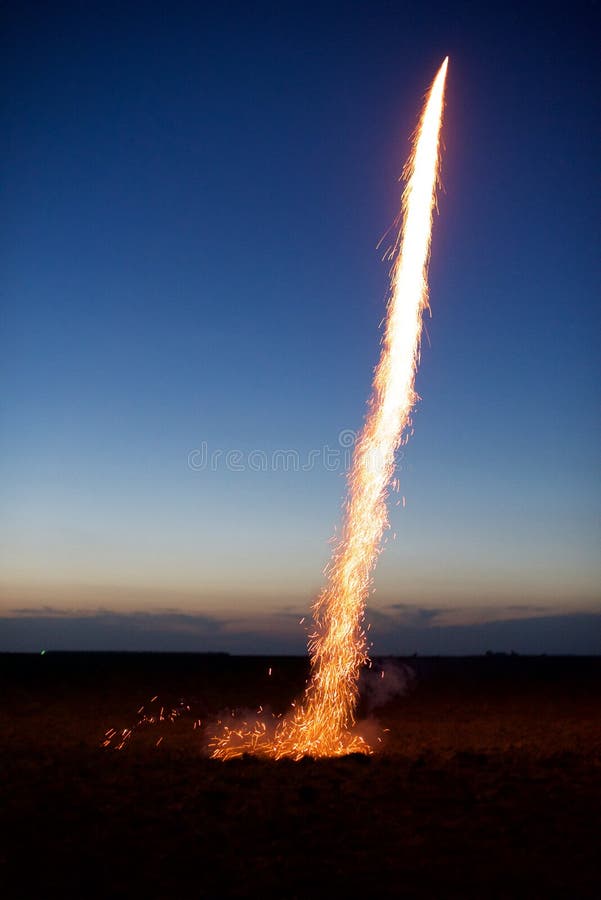 Firework Blasting Off stock image. Image of blue, fire - 61579935