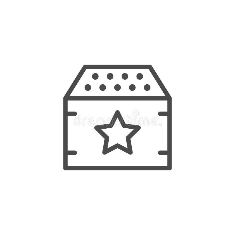 Firework Box Line Outline Icon Stock Vector - Illustration of celebrate ...